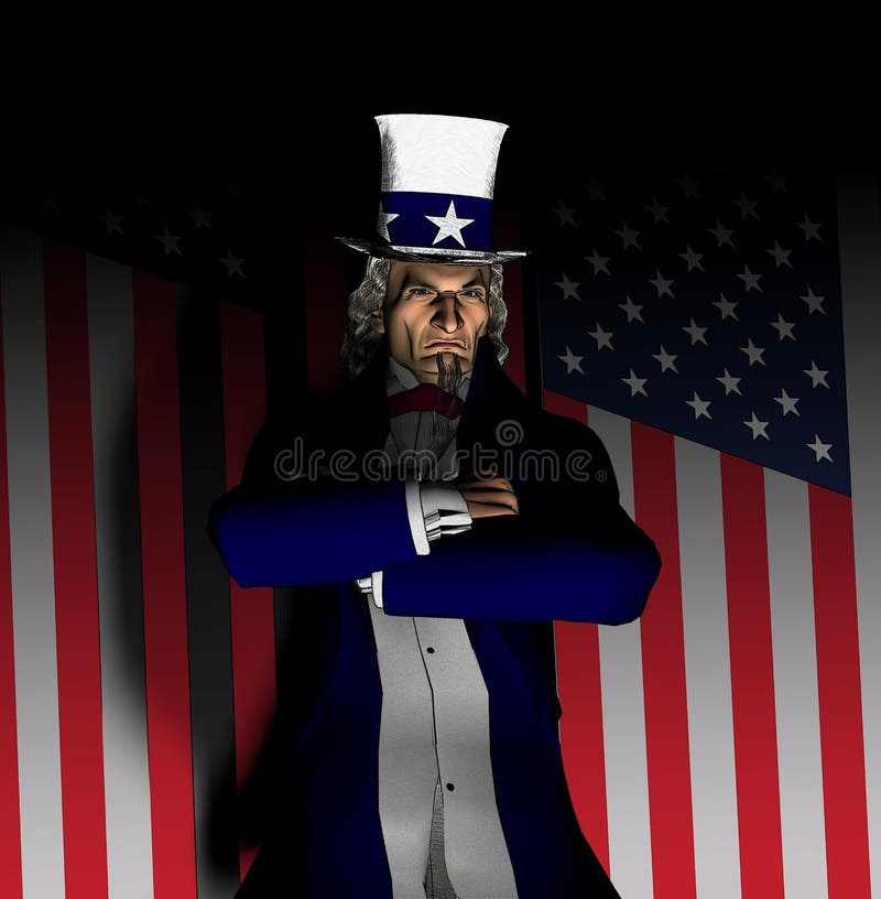 Uncle Sam Portrait 2 stock illustration. Illustration of stripes - 9352249