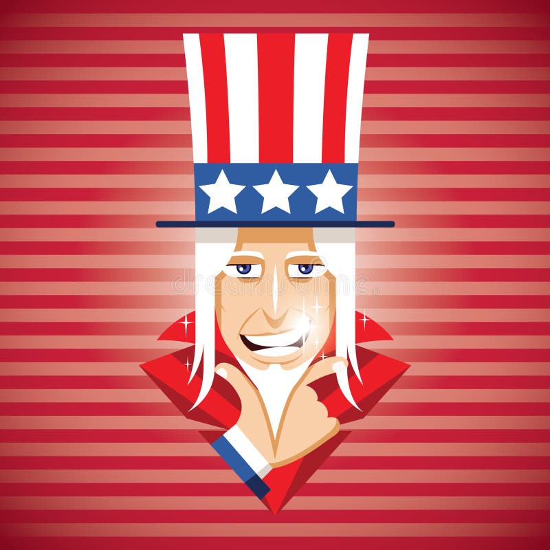 Uncle Sam Poster. Vector Illustration Decorative Background Design ...
