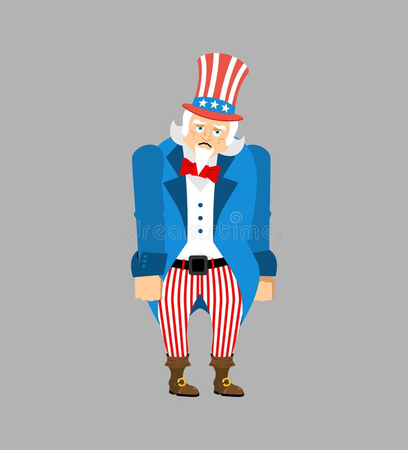 Uncle Sam Sad Emoji. Sorrowful Uncle Sam Dull Stock Vector ...
