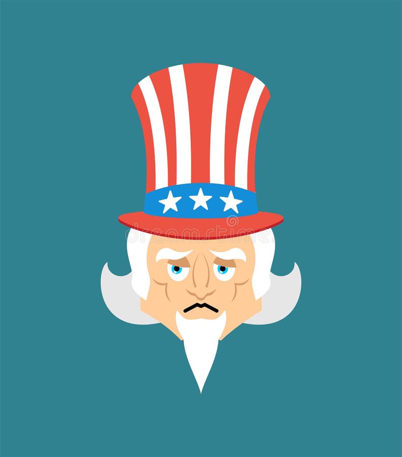 Uncle Sam Sad Emoji. Sorrowful Emotions Stock Vector - Illustration of ...