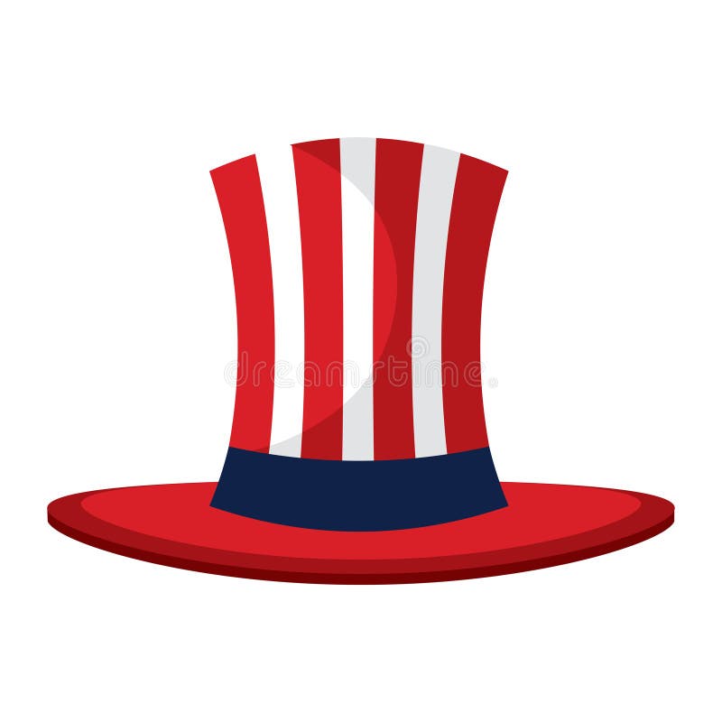 Uncle Sam Style Hat. Vector Stock Vector - Illustration of stripes ...