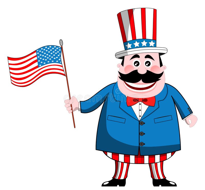 Uncle Sam Kid with USA Flag Balloons Stock Vector - Illustration of ...