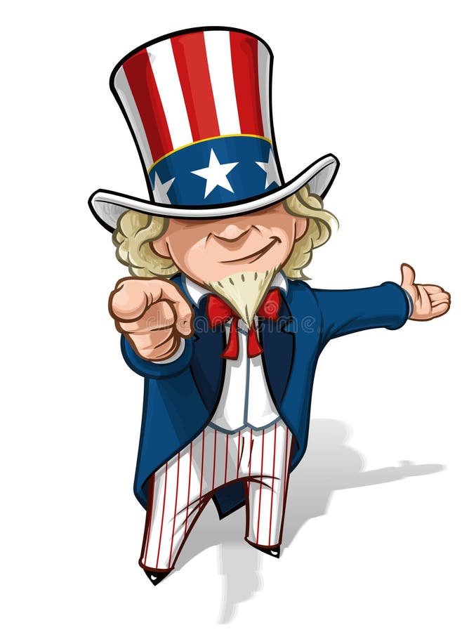 Uncle Sam Wünsche Ich Sie Darstellend Vektor Abbildung - Illustration ...