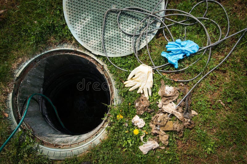 Unclogging septic system stock photo. Image of house - 194943218
