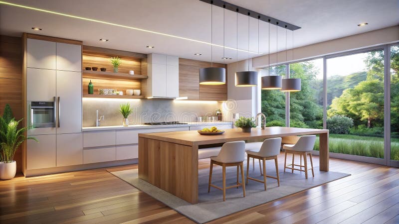 Uncluttered Elegance a Modern Minimalist Kitchen Island with Sleek ...