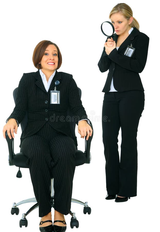 Uncomfortable Employee Afraid of Investigator Stock Image - Image of ...
