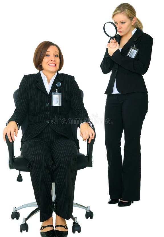 Uncomfortable Employee Afraid of Investigator Stock Image - Image of ...