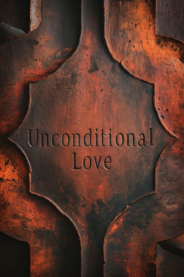 Unconditional Love Words Engraved on the Old Rusty Metallic Surface ...