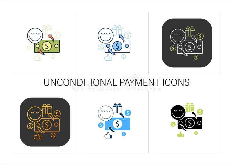 Unconditional Payment Icons Set Stock Vector - Illustration of credit ...