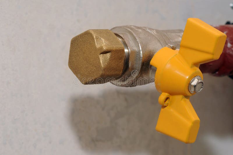 Unconnected New Gas Pipe with a Valve. Stock Image - Image of flanges ...