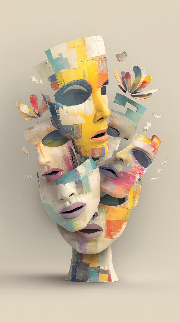 Unconventional Idea Burst, Surreal Image of Multiple Faces Emerging ...