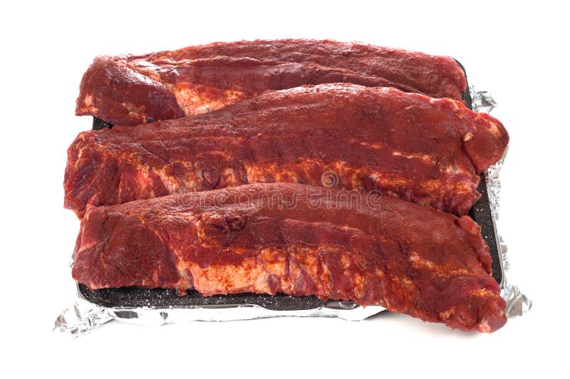 Uncooked Baby Back Ribs Rubbed with Spices Stock Photo - Image of ...