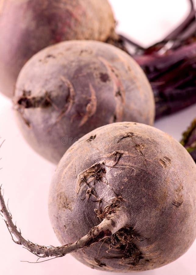 Uncooked Red Beetroot Cut in Half on Bamboo Cutting Board Stock Image ...