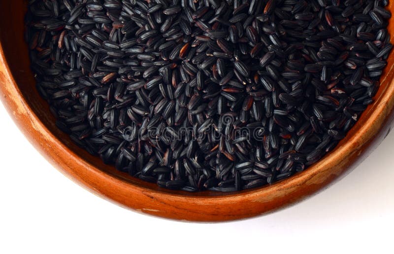 Uncooked Black Rice stock photo. Image of cereal, white - 68470580