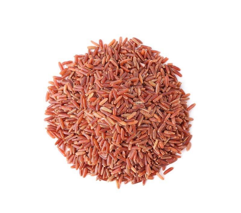 Uncooked Brown Rice Isolated on White Stock Photo - Image of diet, rice ...