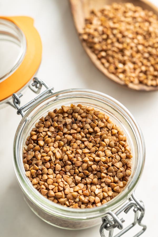 Uncooked Buckwheat Grain in Jar Stock Image - Image of macro, meal ...