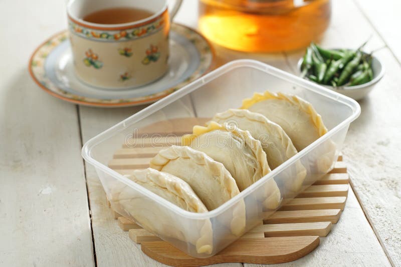 Uncooked Chicken Puffs Inside Thinwall Packaging. Selective Focus ...