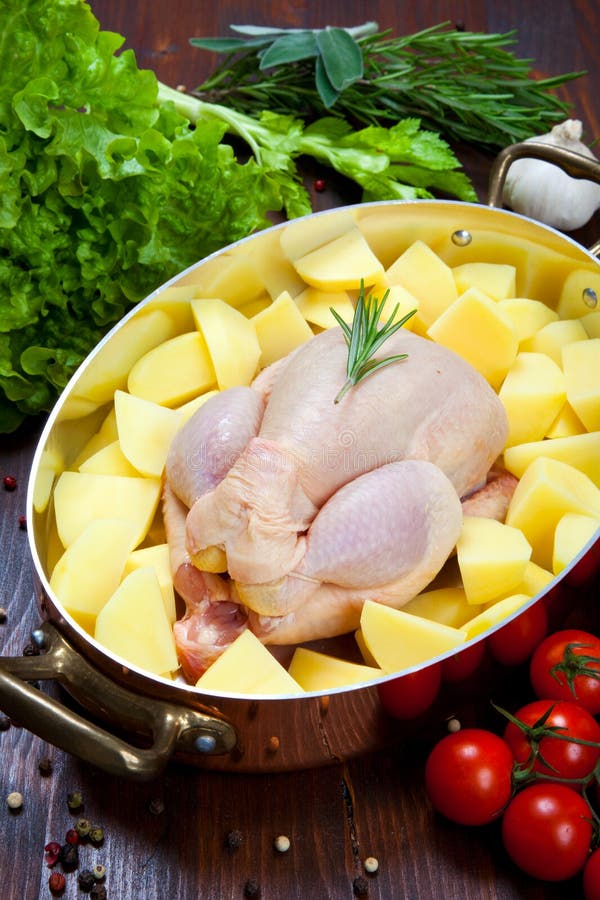Uncooked - Chicken with Vegetables Stock Image - Image of good, poultry ...