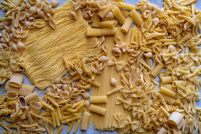 Dry Short Cut Pasta of Different Types Stock Image - Image of ...