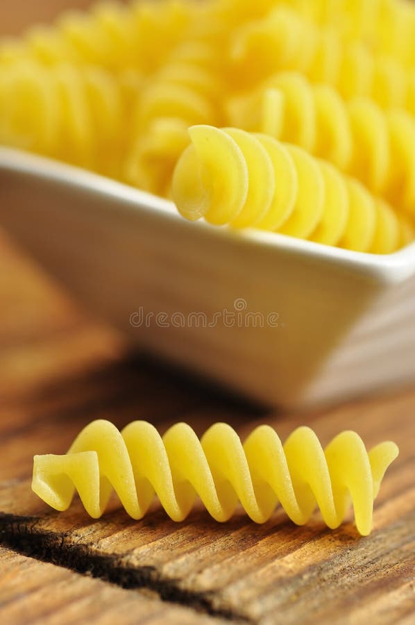 Uncooked Fusilli, Italian Pasta, Closeup Stock Image - Image of ...