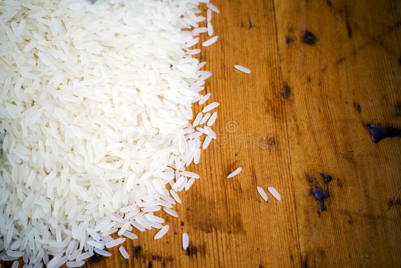 Uncooked Grains of White Rice Stock Photo - Image of still, kitchen ...