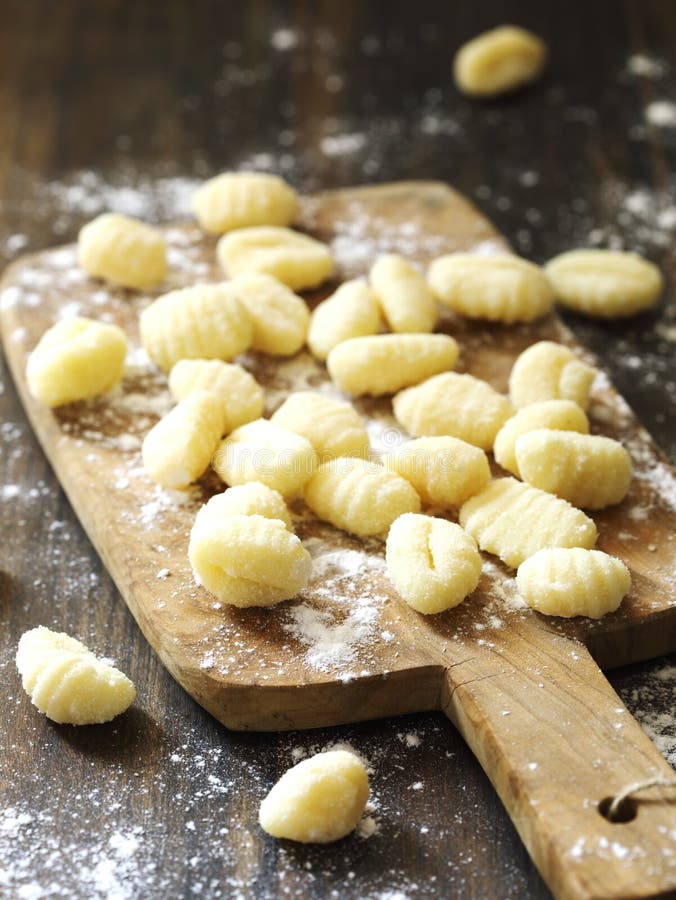 Raw Uncooked Potato Gnocchi Stock Photo - Image of fresh, bowl: 100401904