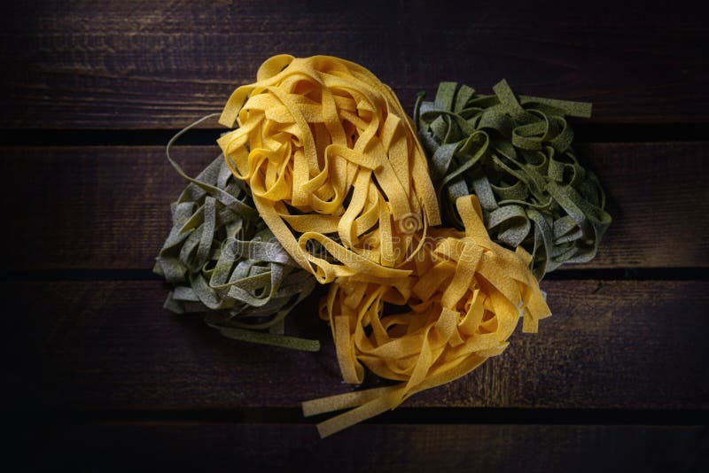 Uncooked Italian Pasta - Top View Stock Photo - Image of meal ...