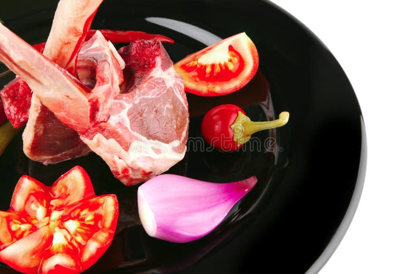 Uncooked lamb ribs stock image. Image of isolated, marbled - 15058903