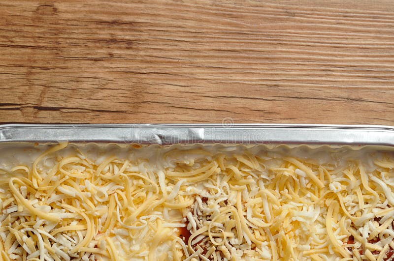 An Uncooked Lasagne in a Foil Container Stock Photo - Image of pasta ...