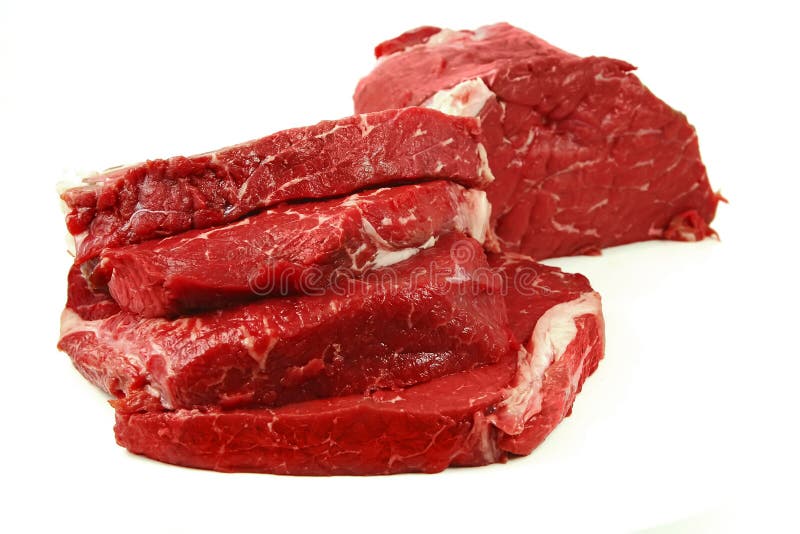 Uncooked meat hanging on stock image. Image of shop, diet - 8661691