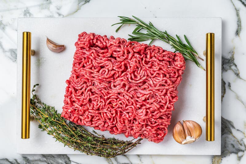 Uncooked Mince from Marbled Beef Meat, Raw Ground Meat. Marble ...