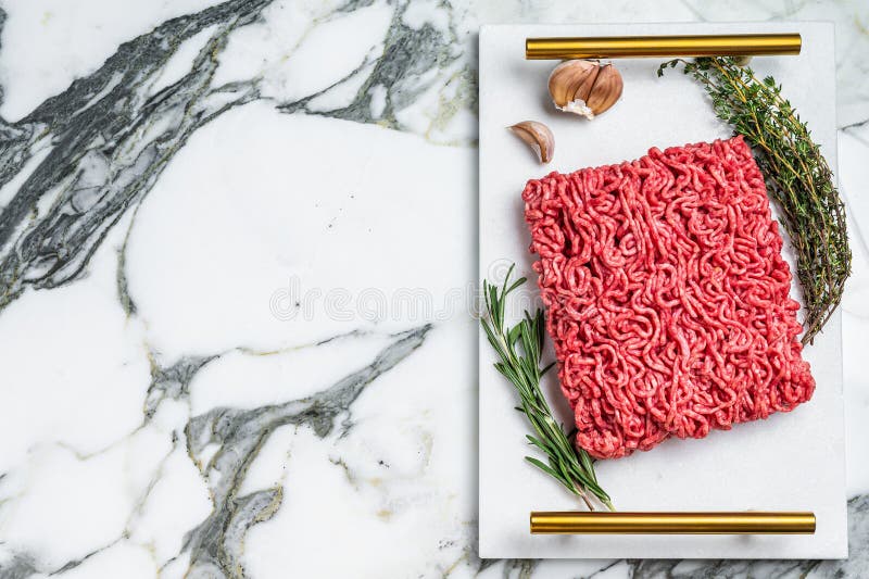 Uncooked Mince from Marbled Beef Meat, Raw Ground Meat. Marble ...