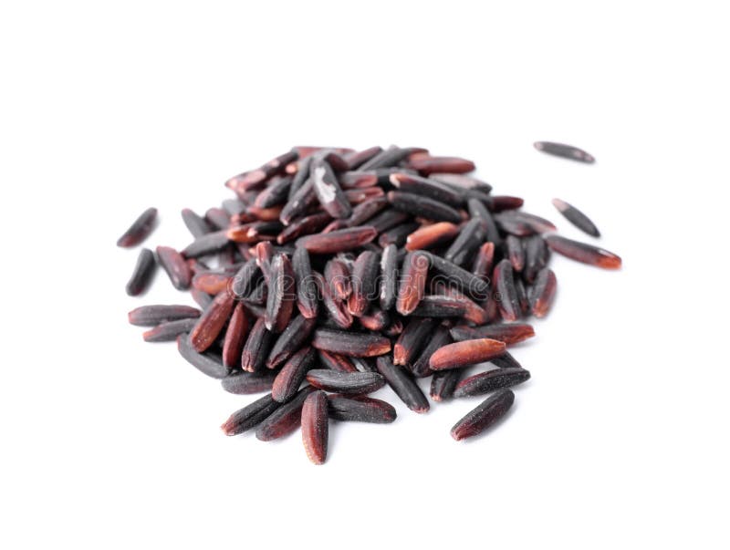 Uncooked Organic Brown Rice on White Stock Photo - Image of harvest ...