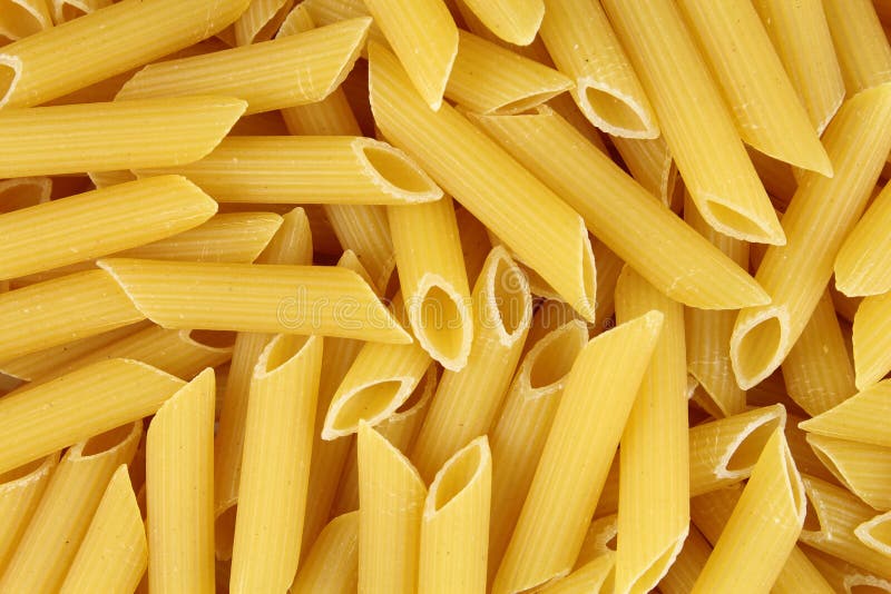 Uncooked Penne Rigate Pasta Closeup Food Background Texture Stock Image ...