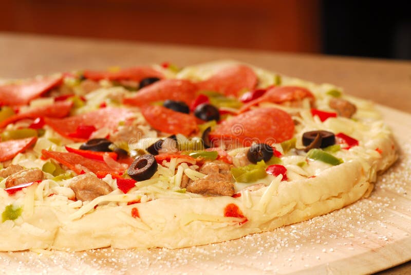 Uncooked pizza stock photo. Image of italy, pepper, gourmet - 12345520