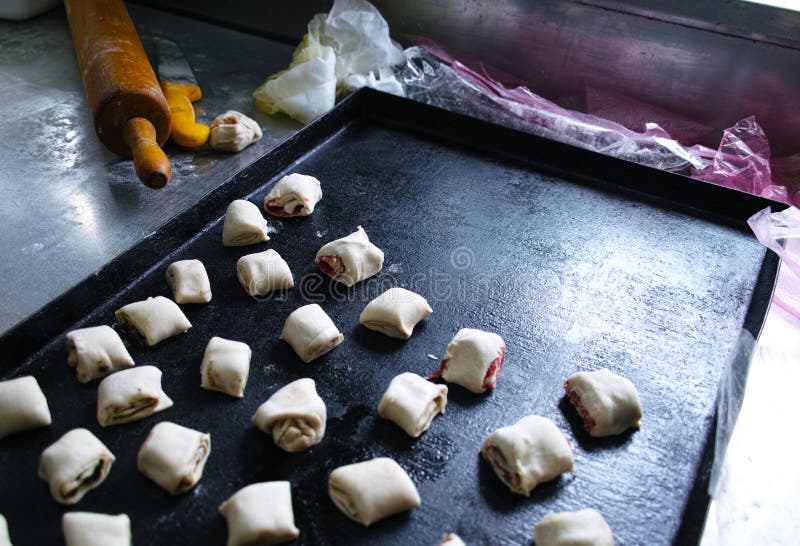 Uncooked puff pastry stock image. Image of homemade - 126686537