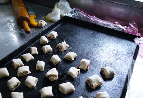 Uncooked puff pastry stock image. Image of homemade - 126686537