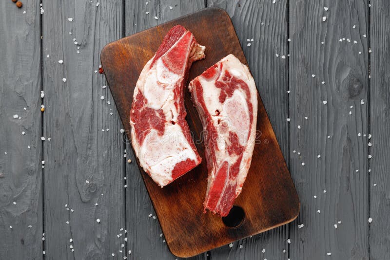 Uncooked Raw Beef Brisket on Wooden Board Stock Photo - Image of ...