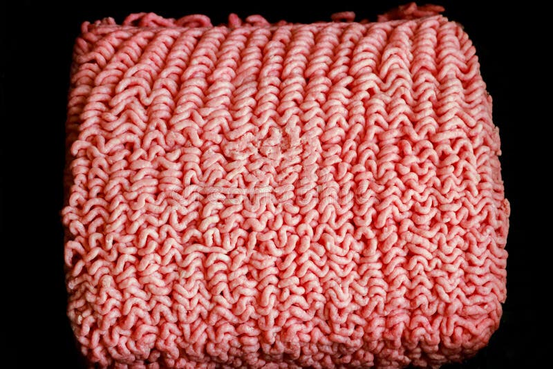 Uncooked Raw Ground Beef with Minced Texture. Stock Image - Image of ...