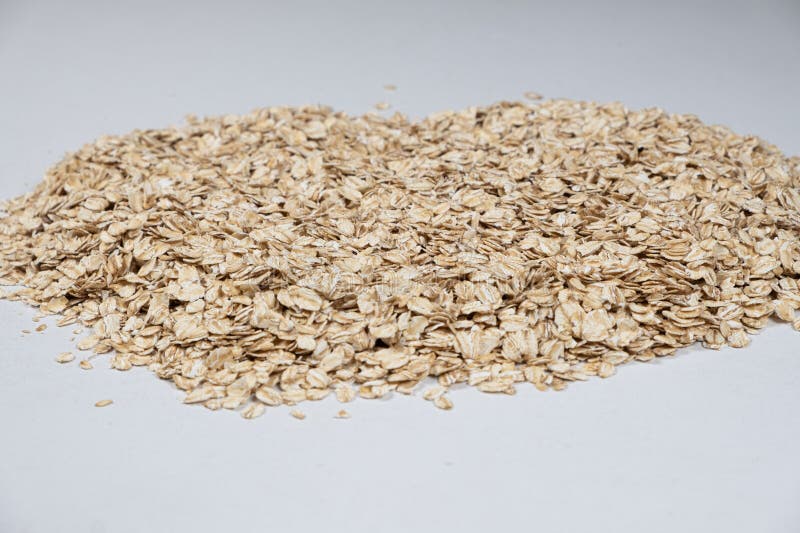 Uncooked Raw Oatmeal Cereal Close-up. Stock Image - Image of porridge ...