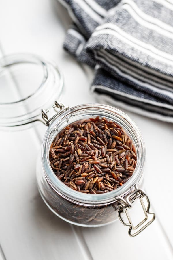 Uncooked Red Rice. Raw Wild Rice Stock Image - Image of tasty, long ...