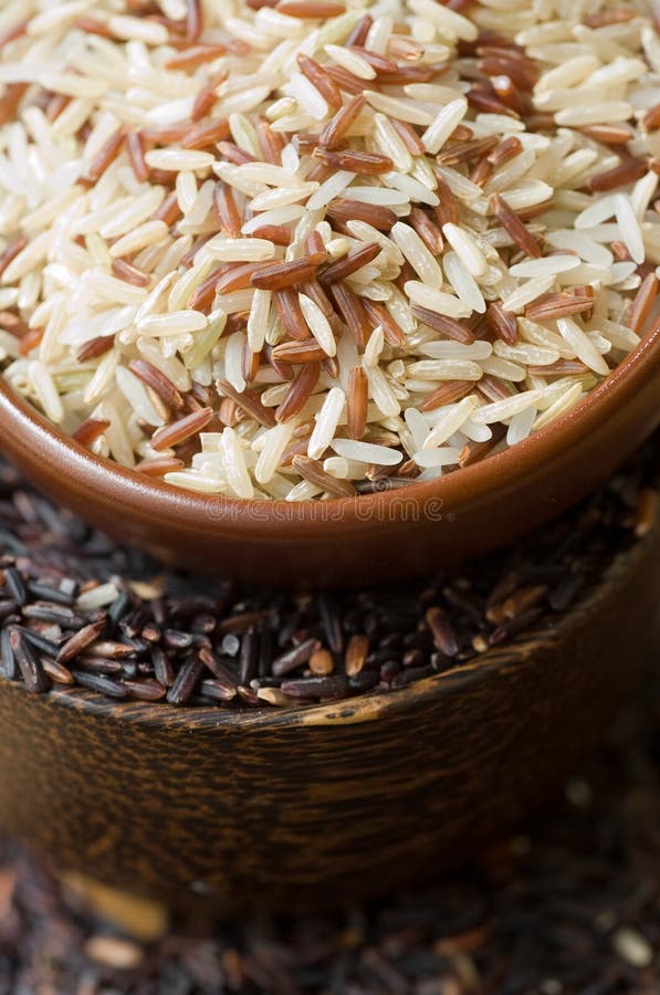 Uncooked rice in bowls stock image. Image of chinese - 21447719