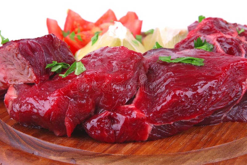 Uncooked small beef chunks stock image. Image of muscle - 10031805