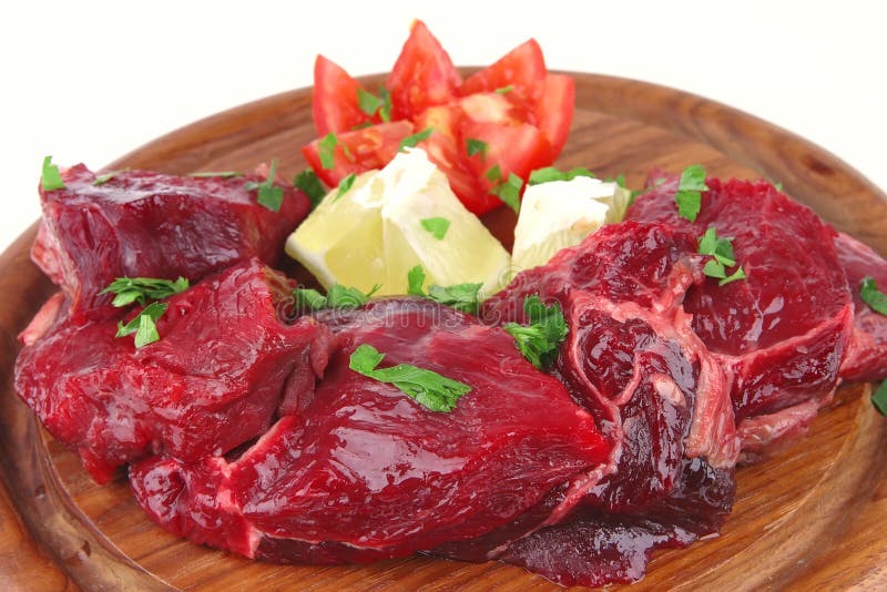 Uncooked small beef chunks stock image. Image of isolated - 9784345