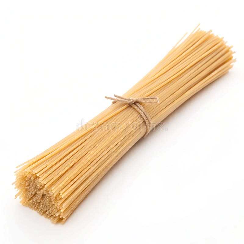 Uncooked Spaghetti Bundle Isolated on White Background Stock ...