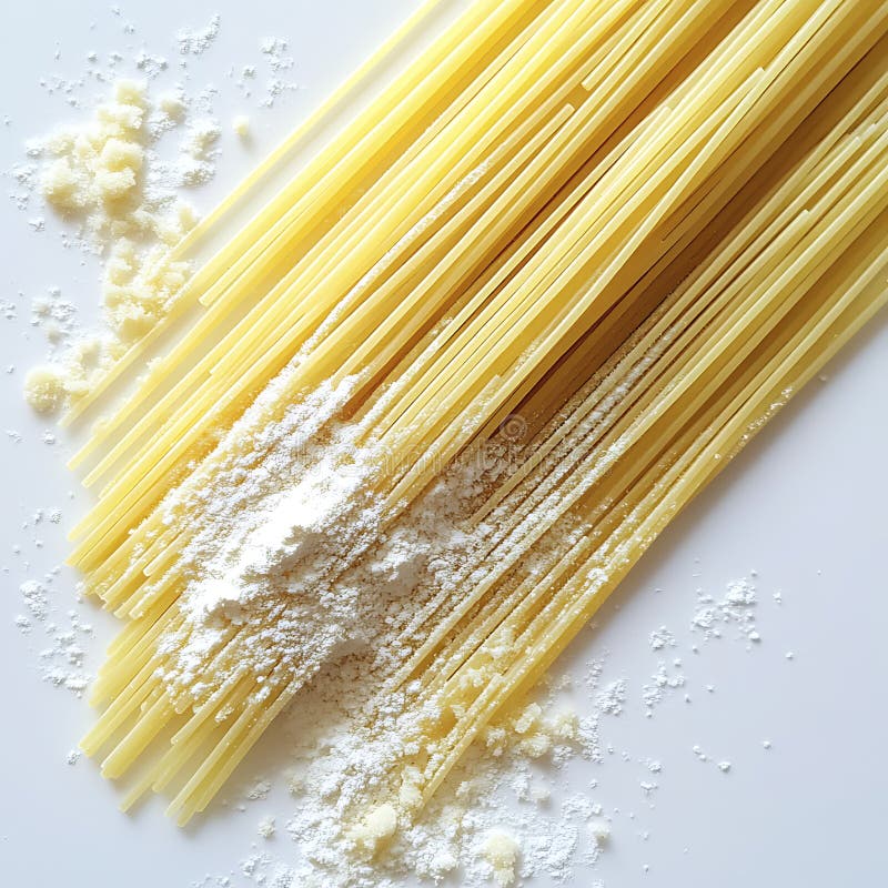 Uncooked Spaghetti Elegantly Laid with Flour Dust Stock Image - Image ...