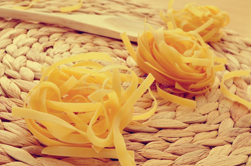 Uncooked tagliatelle stock image. Image of recipe, kitchen - 46775049