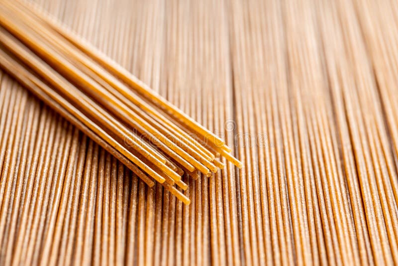 Uncooked Whole Grain Spaghetti. Raw Pasta Stock Photo - Image of eating ...