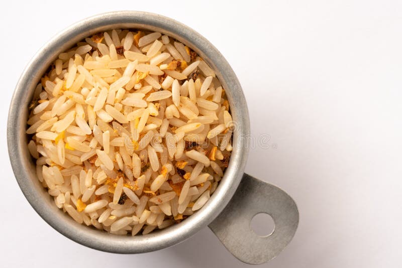 Uncooked Yellow Rice Mix in a Measuring Cup Stock Image - Image of rice ...
