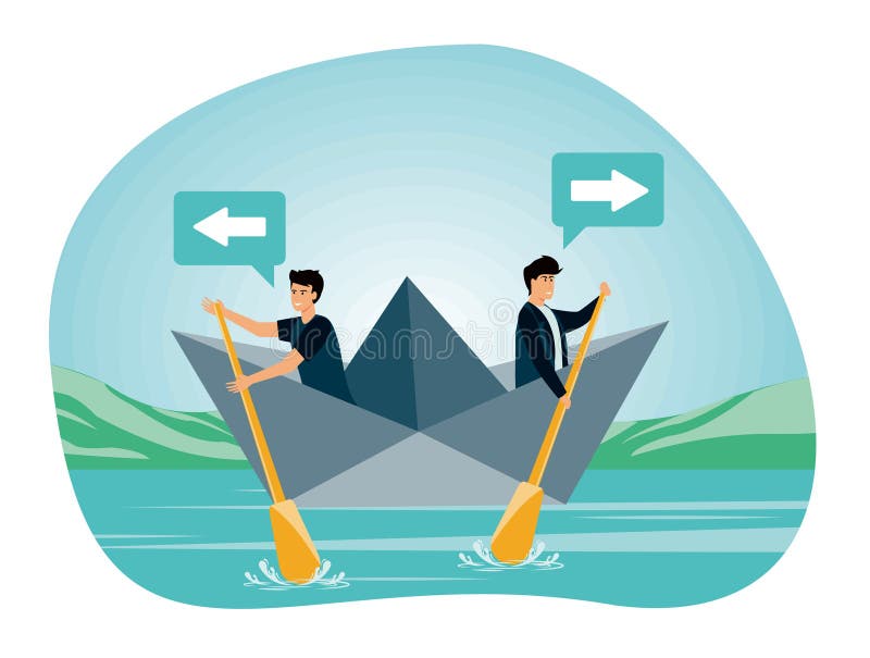 Uncoordinated and Getting Nowhere Concept. Stock Vector - Illustration ...